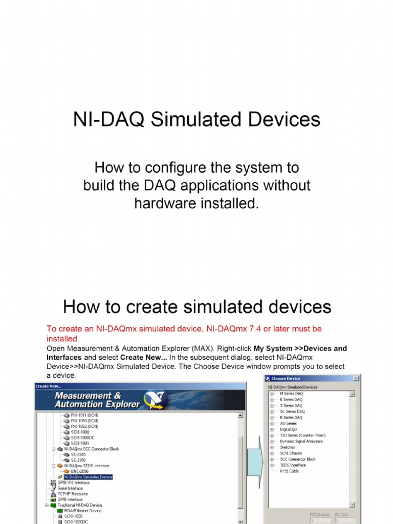 NI-DAQ Simulated Devices | PDF
