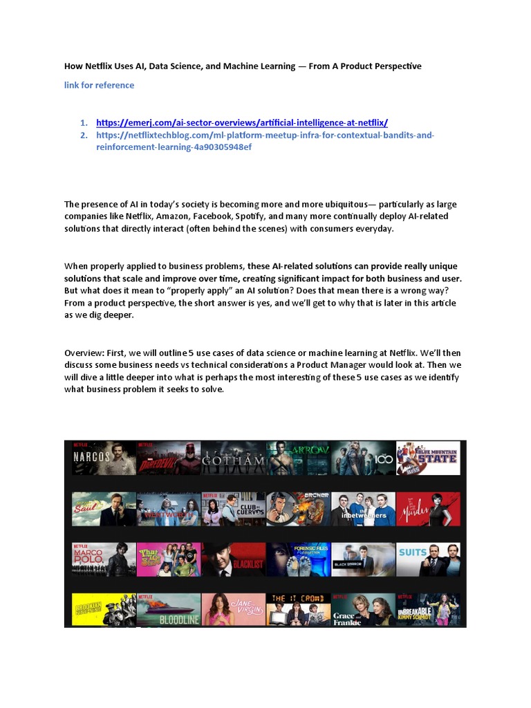 How Netflix Uses AI (AutoRecovered) | PDF | Machine Learning ...
