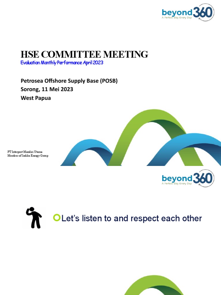 Materi HSE Committee Meeting Evaluasi Apr 2023 | PDF | Safety