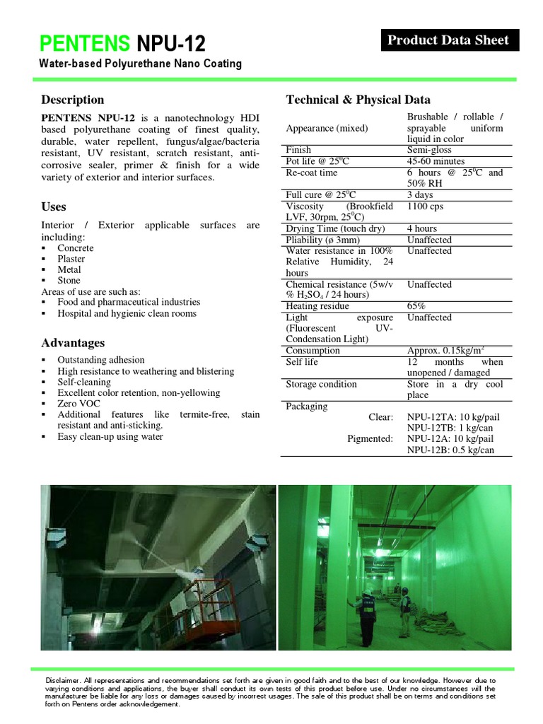 Pentens NPU-12 Data Sheet | PDF | Paint | Materials