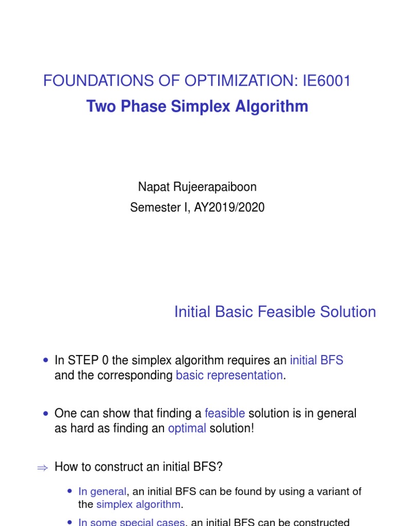 Two Phase Simplex Algorithm | PDF | Mathematics | Algorithms