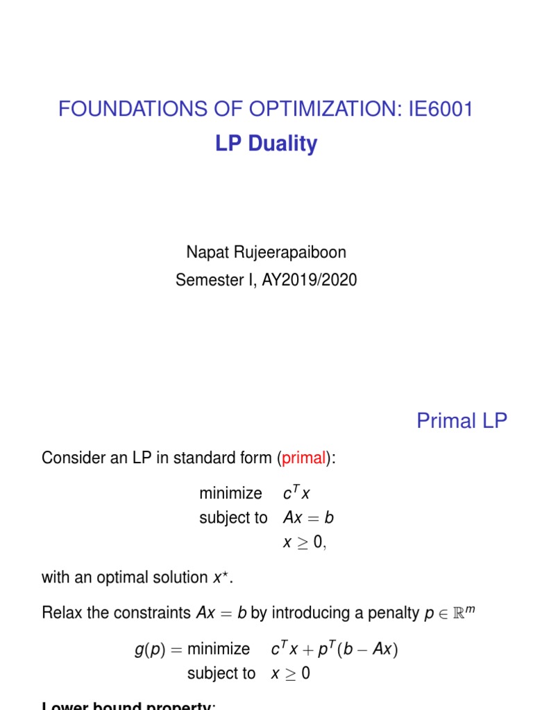 LP Duality | PDF | Linear Programming | Theoretical Computer Science