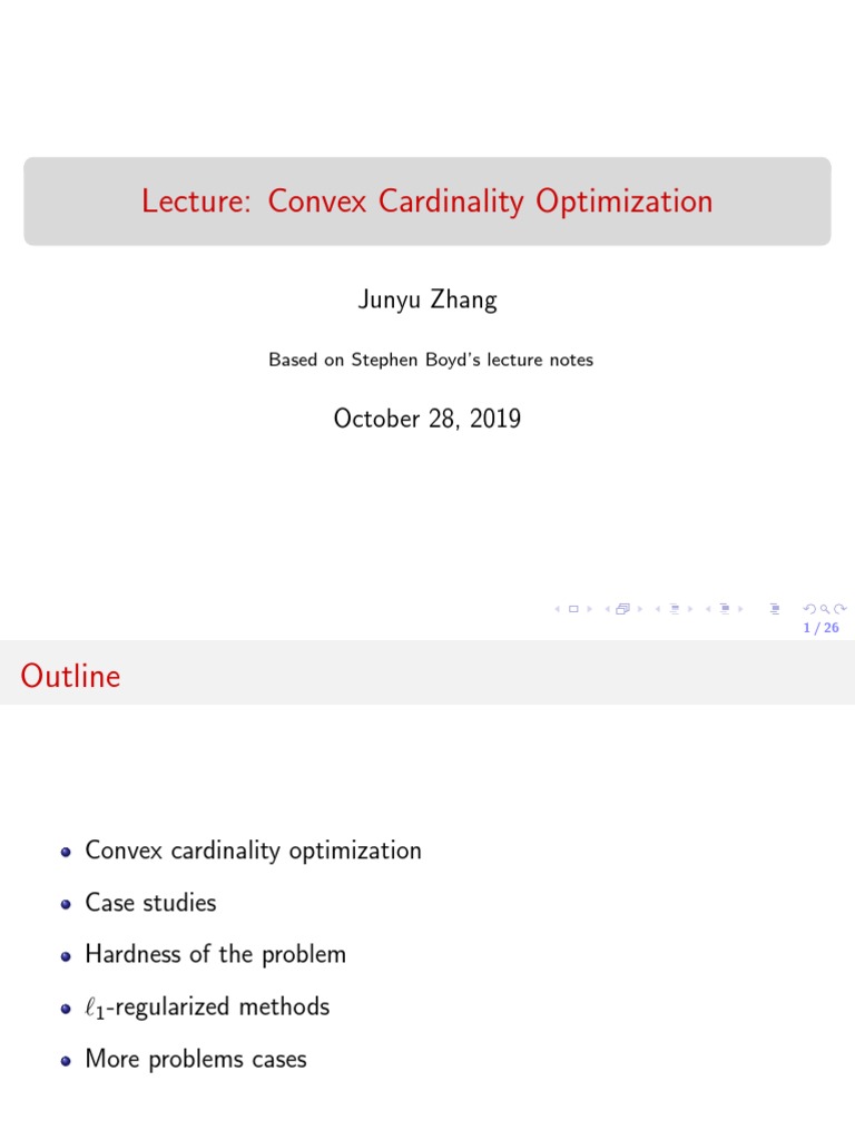 Convex Cardinality Optimization | PDF | Principal Component Analysis | Linear Regression