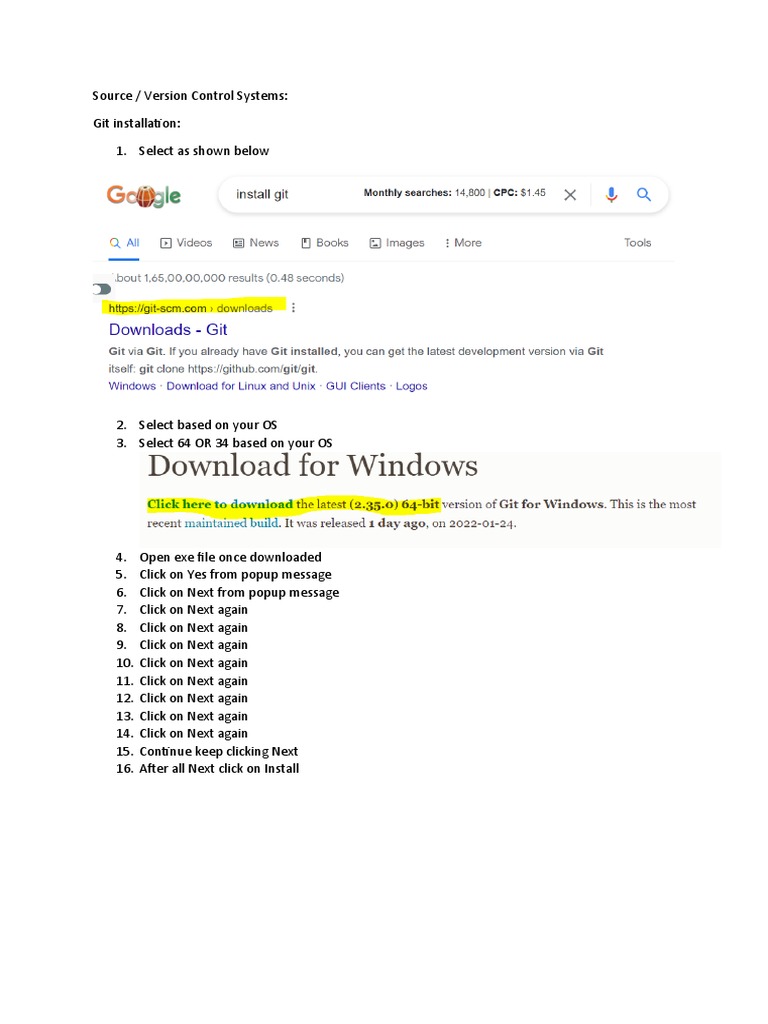 Git Installation | PDF