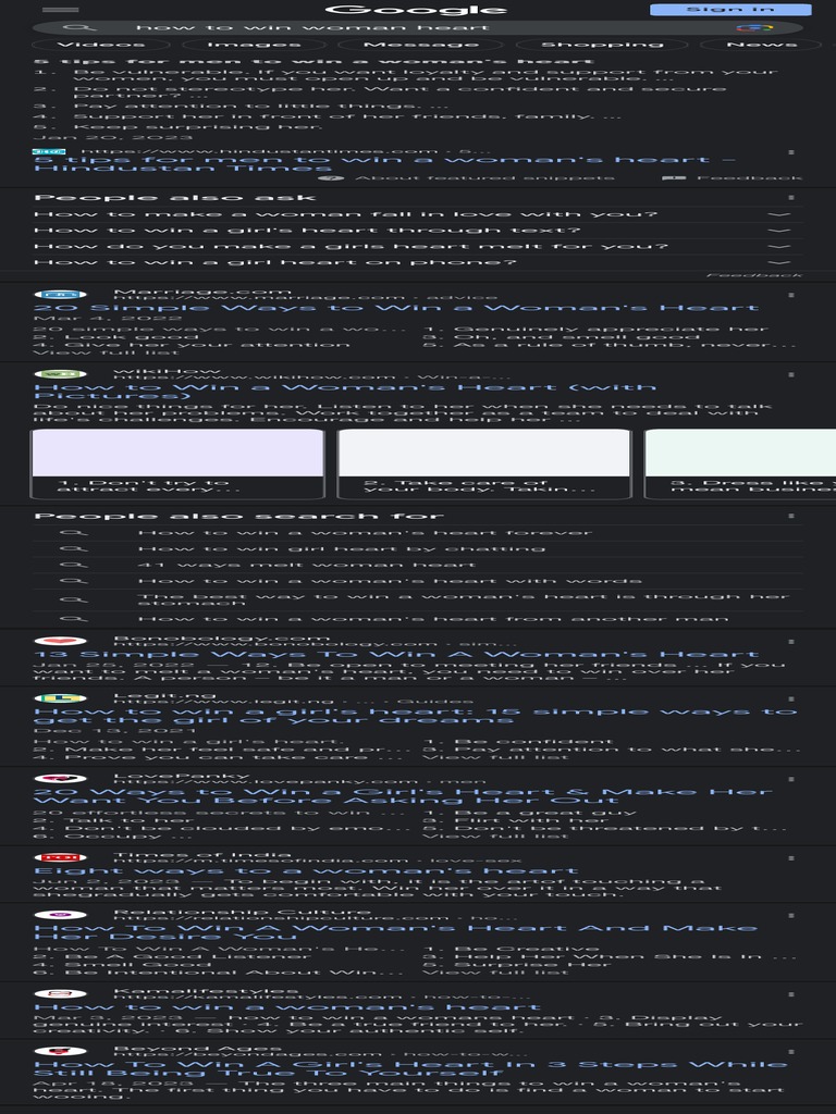 How To Win Woman Heart - Google Search | PDF