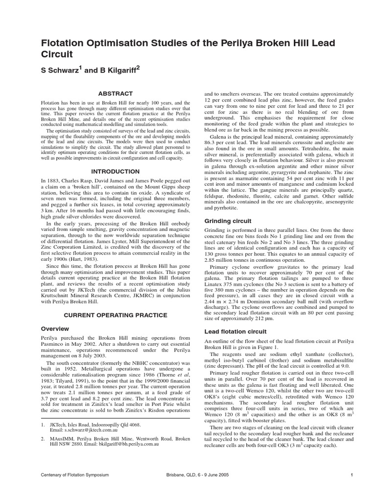 Flotation Optimization at Perilya Broken Hill | PDF | Ore | Foam