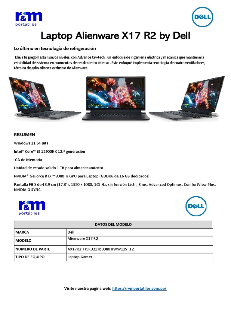 Alienware X17 R2 | PDF | Microprocesador | USB