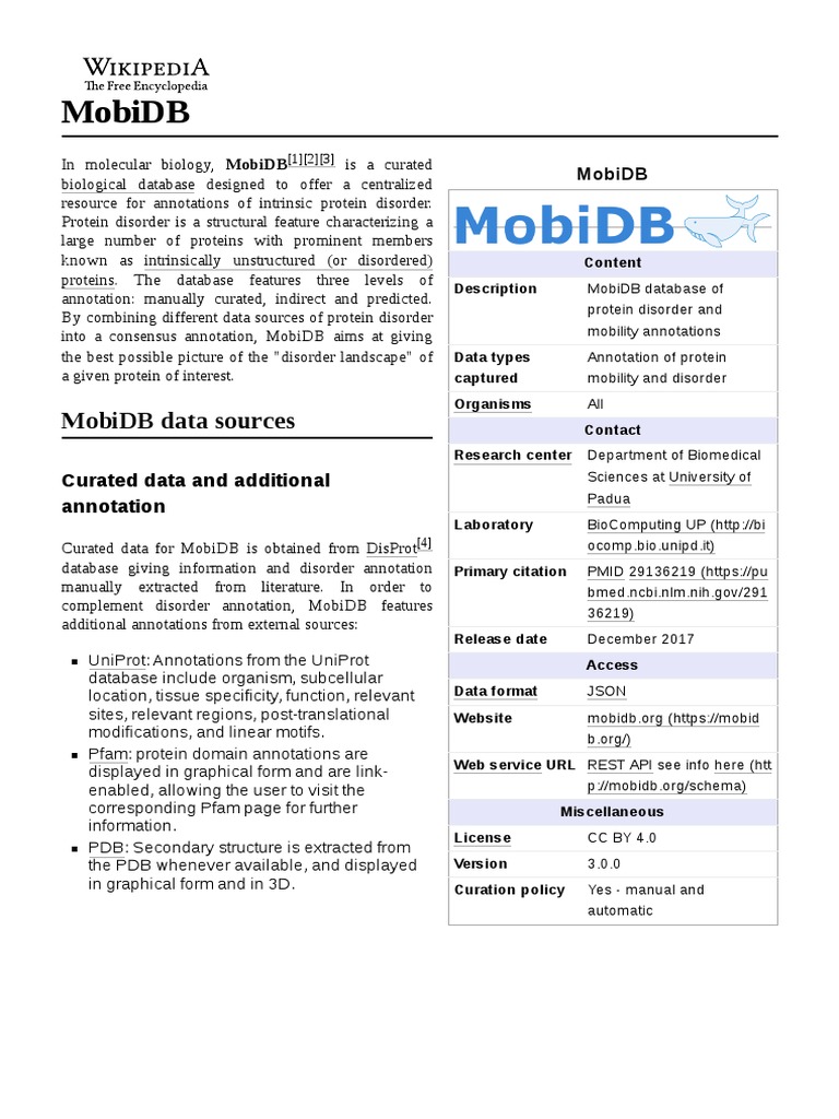 Mobidb Data Sources | PDF | Protein Data Bank | Protein Structure