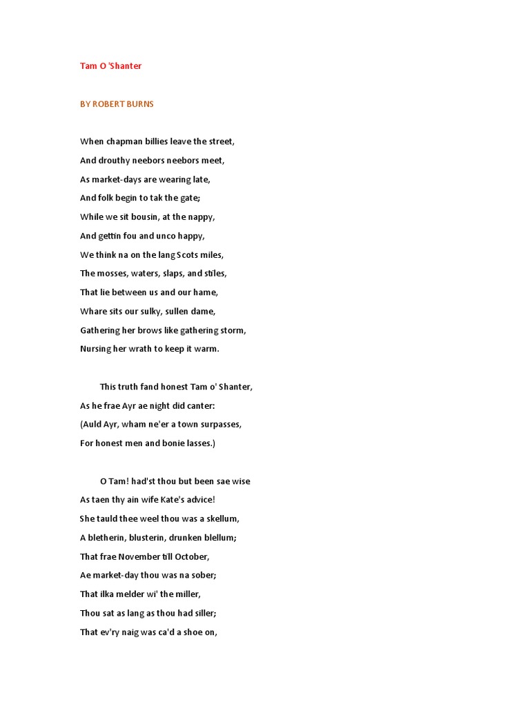 Tam O' Shanter | PDF