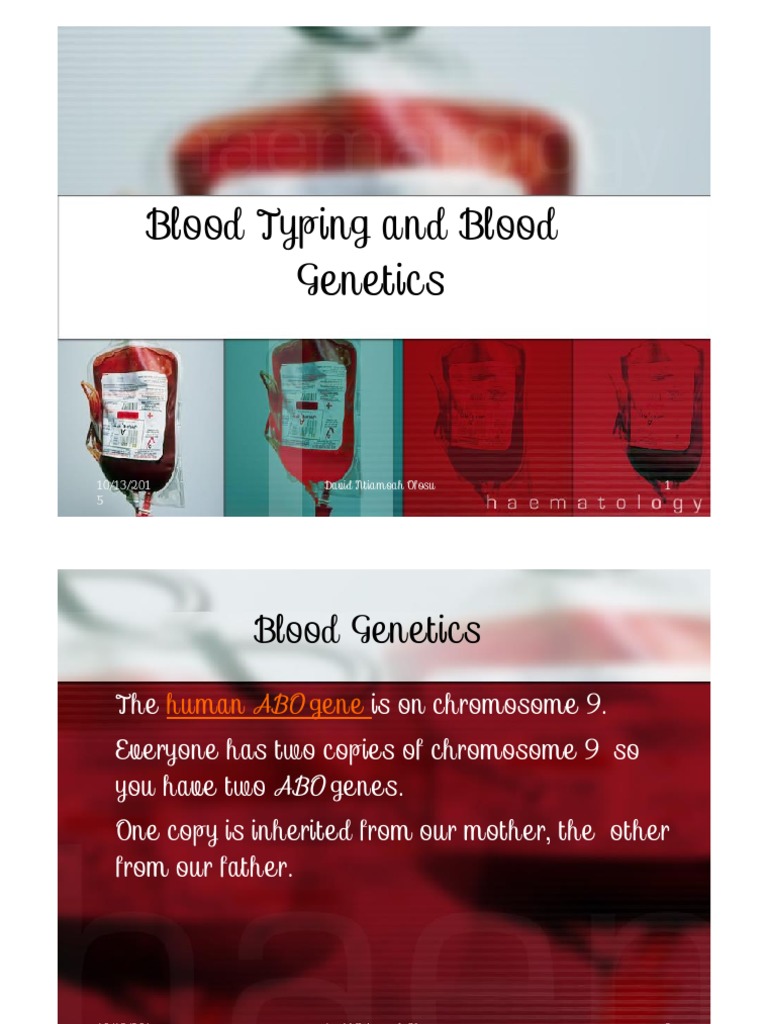 Blood Typing and Genetics of ABO 2015 | PDF | Allele | Dominance (Genetics)
