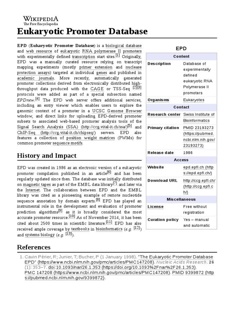 Eukaryotic Promoter Database | Download Free PDF | Biochemistry | Chemistry