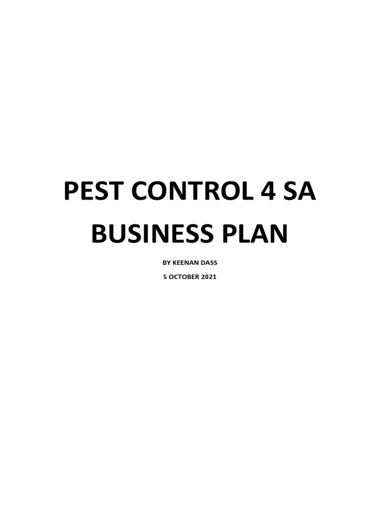 Pestcontrol4SA Business Plan | Download Free PDF | Pest Control | Pest (Organism)