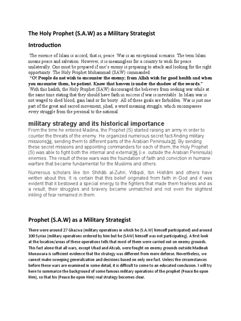 Military Strategist | PDF | Muhammad | Siege