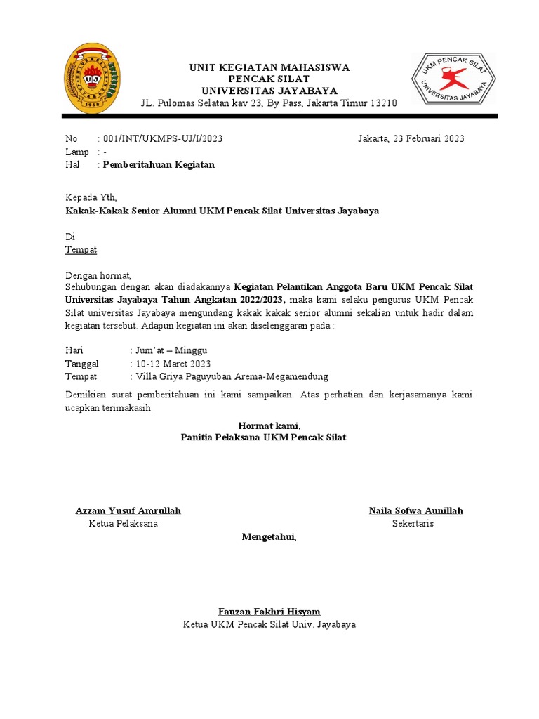 Surat Buat Alumni | PDF