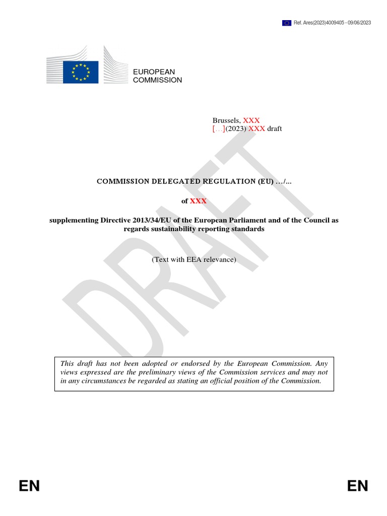 Sustainability Reporting Standards Regulation | PDF | European Union ...