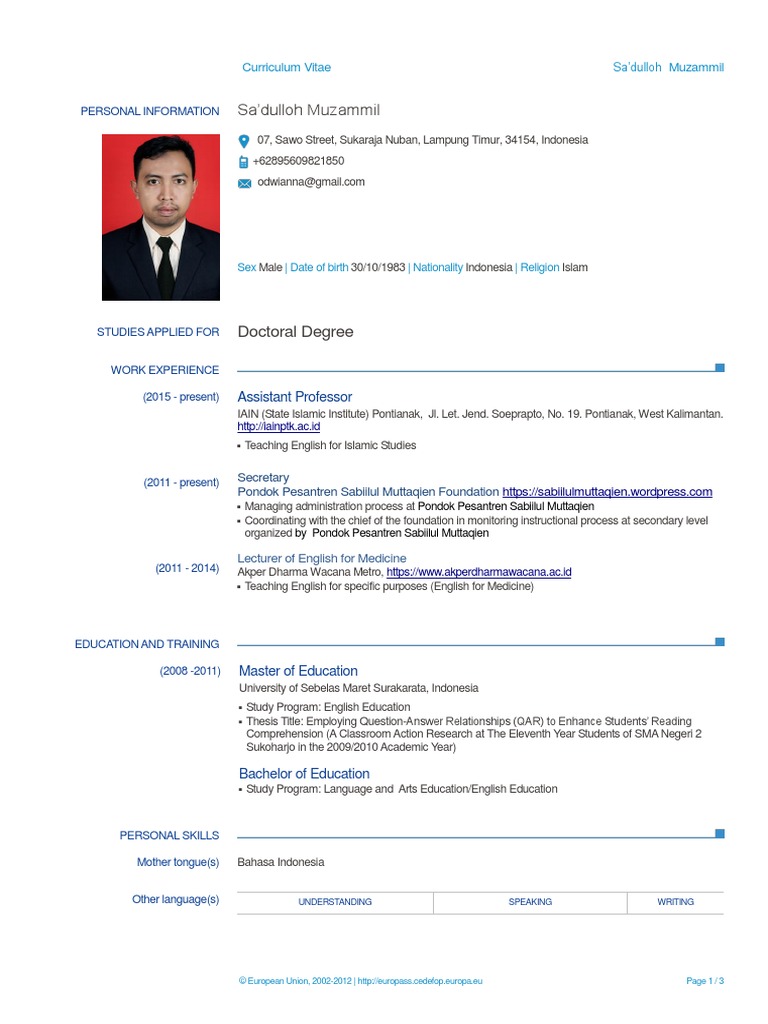 Curriculum Vitae | Download Free PDF | Learning | Human Communication