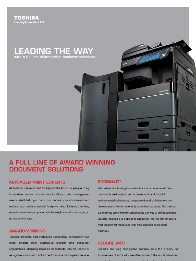 Toshiba Full Line Brochure 1 | PDF | Printer (Computing) | Microsoft Windows