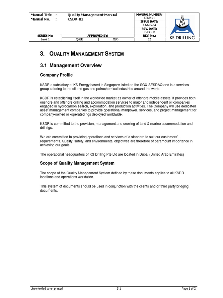 QMS Manual - Sec 3 | PDF | Quality Management | Quality Management System