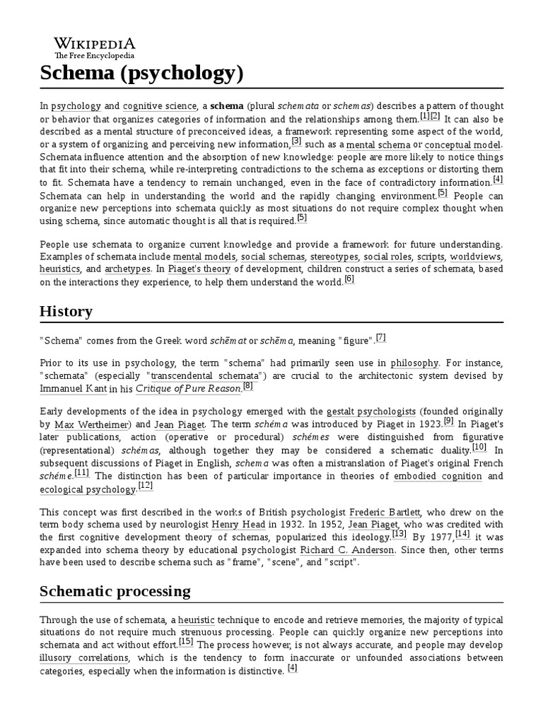 Schema (Psychology) | PDF | Schema (Psychology) | Theory Of Mind