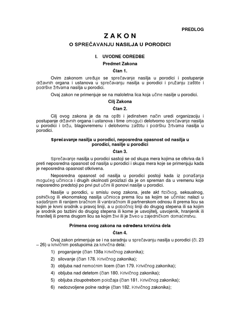 2675-16 Lat Zakon o Sprecavanju Nasilja | PDF