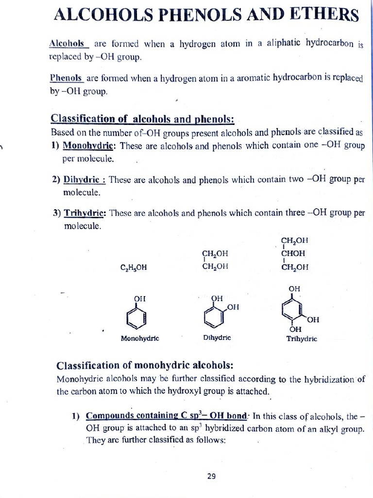 Alcohols, Phenols & Ethers 1. | PDF