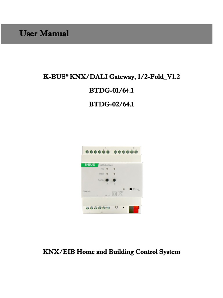 GVS - DALI Gateway, 1 - 2-Fold - UM - V1.2 - 20210525 - EN | Download Free PDF | Parameter ...
