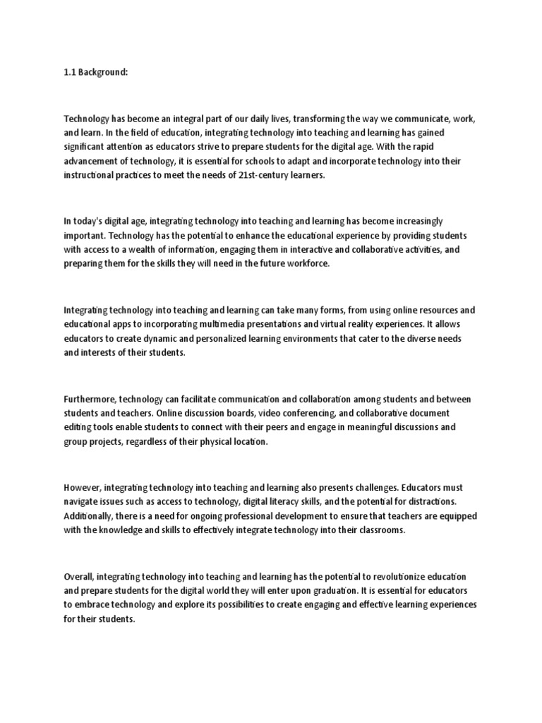 Edtech1 Background-WPS Office | PDF | Learning | Teachers