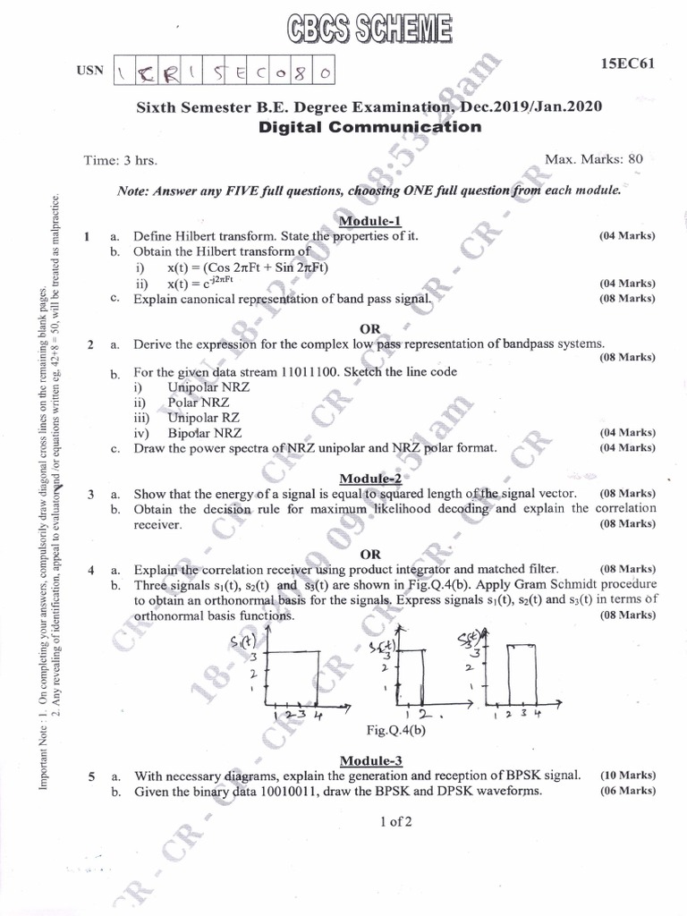 DC CBCS Dec 2019 Question Paper | PDF