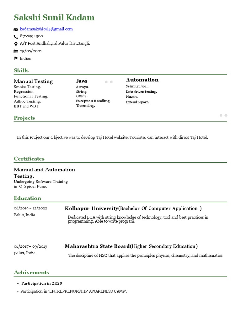 Sakshi new resume-1 | PDF