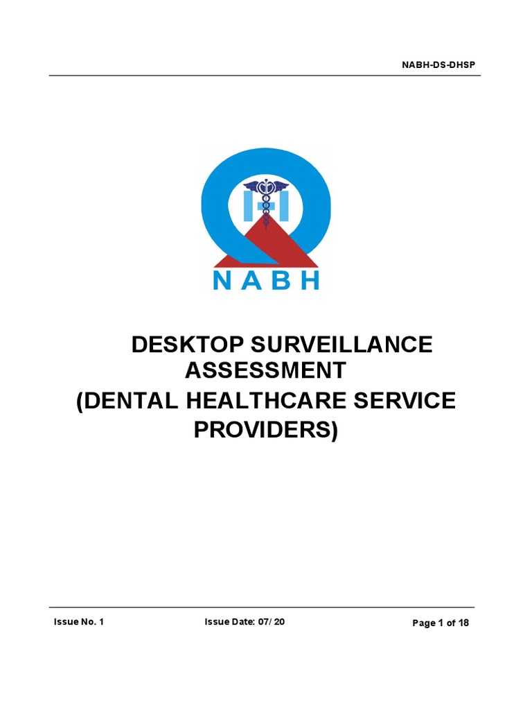 Desktop Surveillance Assessment (DHSP) Issue 1 | PDF | Dentistry | Health Care