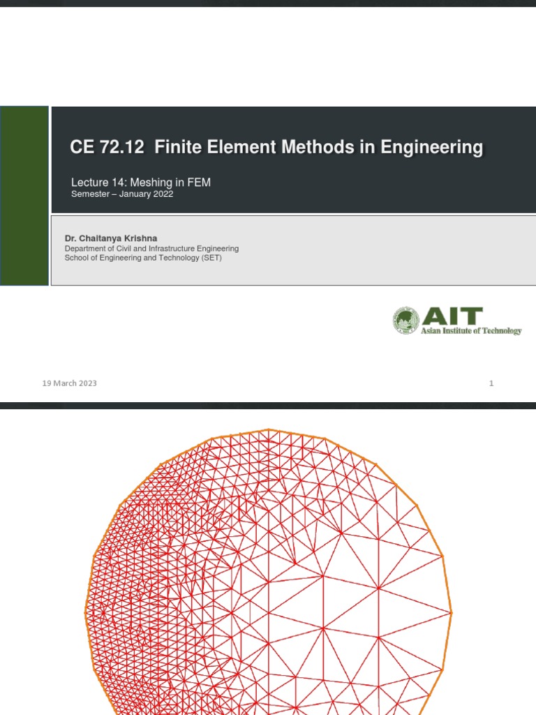 Lecture16 CE72.12FEM - Meshing | PDF | Finite Element Method | Mathematics