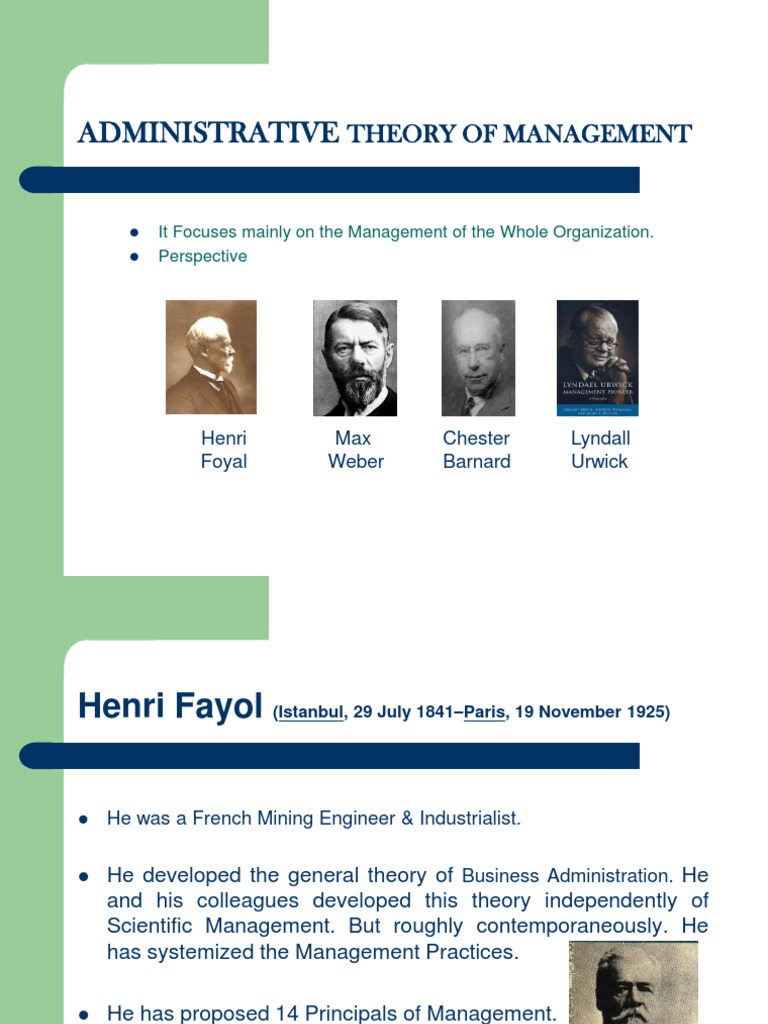 Administrative Theory of Management | PDF