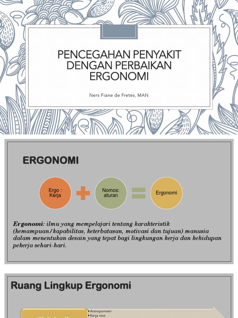 Pencegahan Penyakit Dengan Perbaikan Ergonomi PDF | PDF