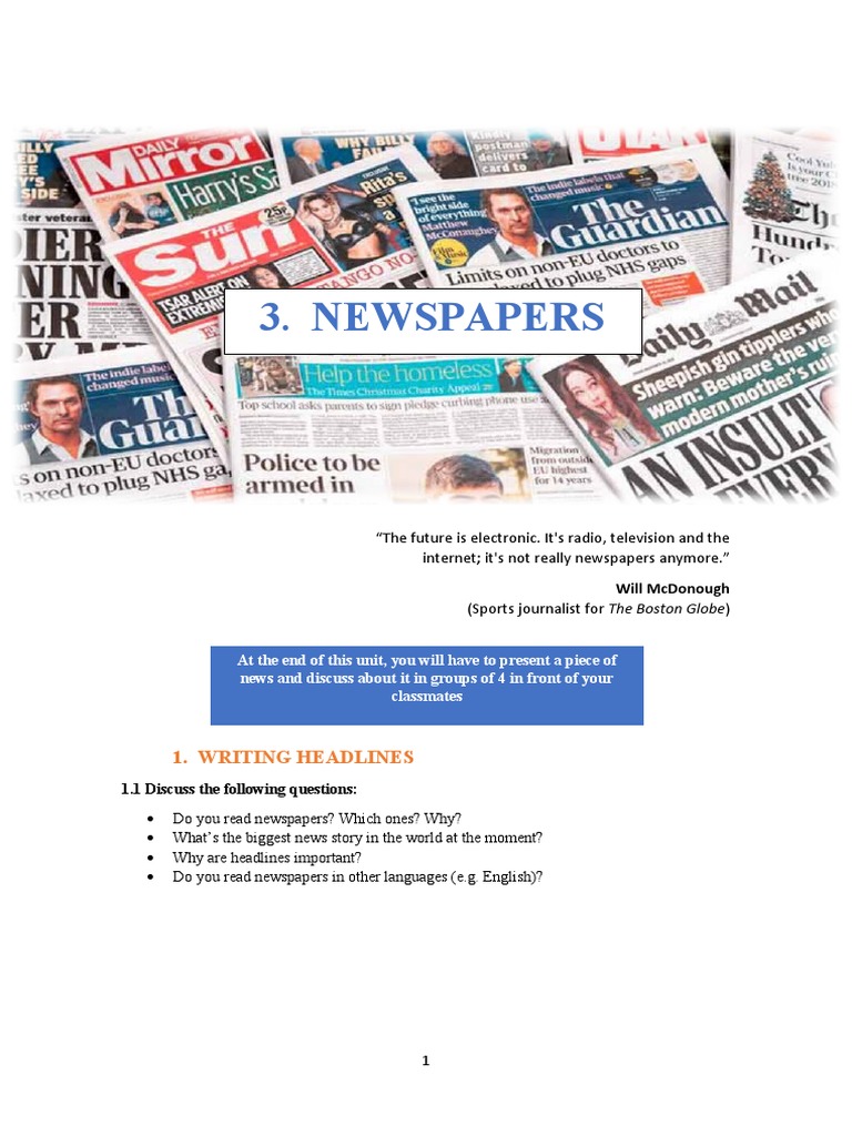Newspapers | PDF | Verb | News