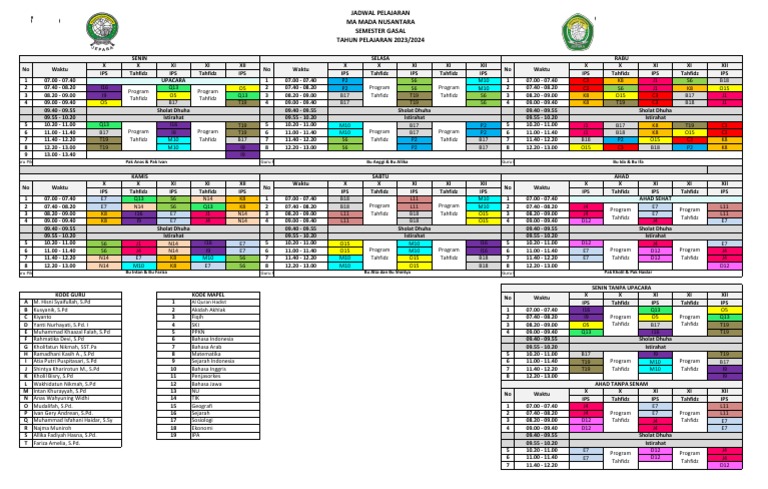 2324 Jadwal MA | PDF