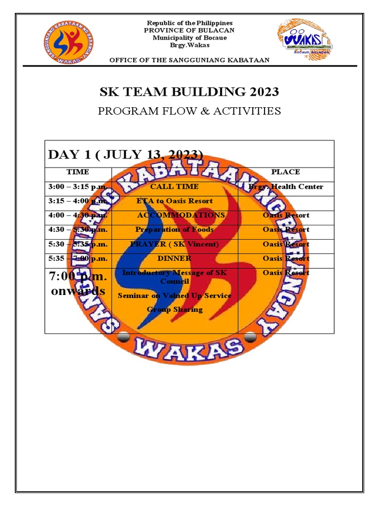 SK - 2023 Programme Teambuilding | PDF