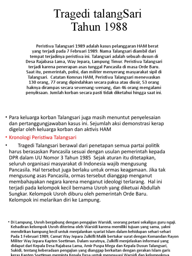 Kronologi Tragedi Talangsari 1989 | PDF