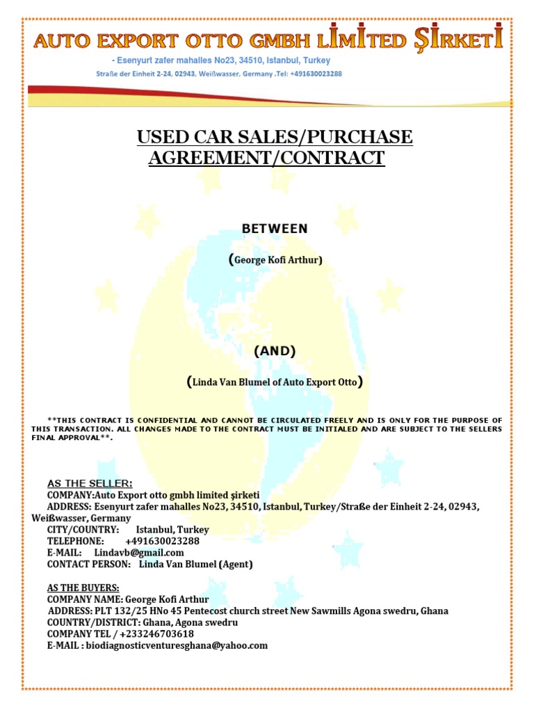 Contract Cars For George | PDF | Payments | Toyota