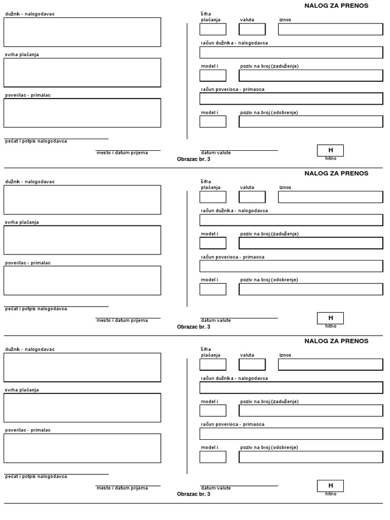 NALOG ZA PRENOS | PDF