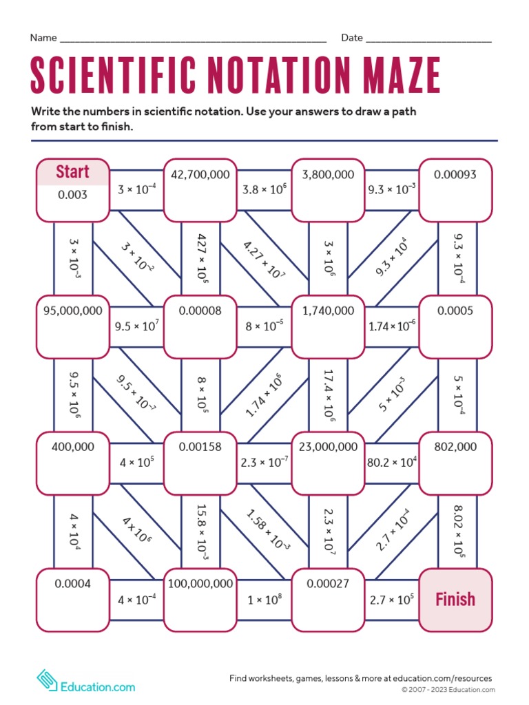 Scientific Notation Maze | PDF