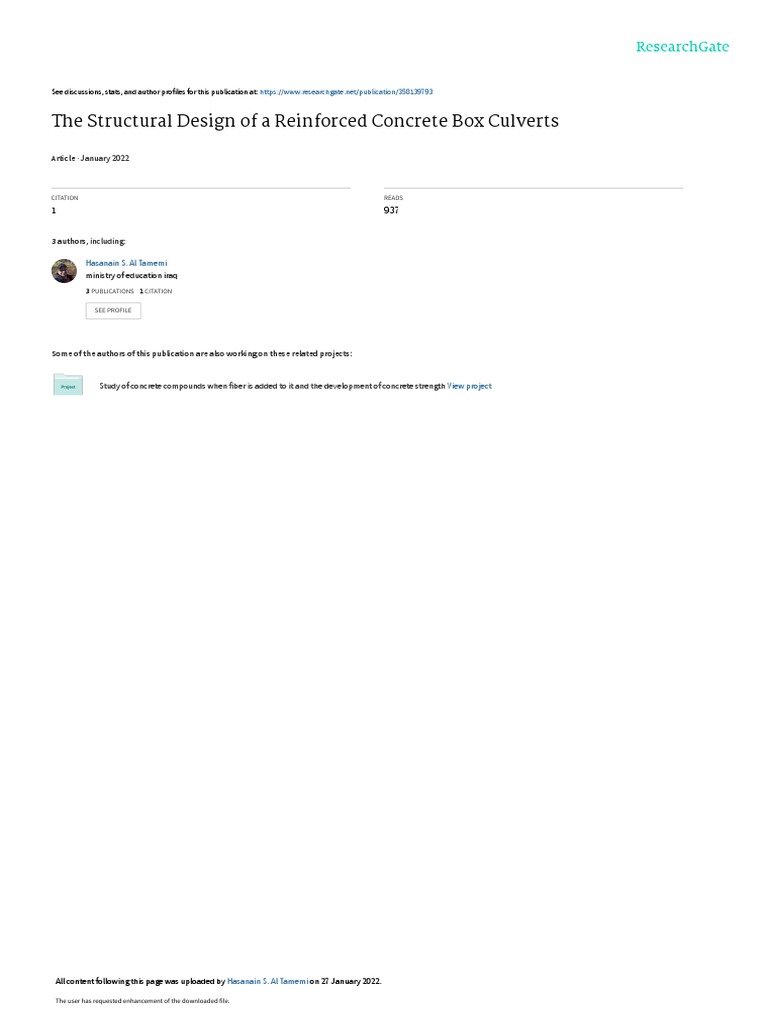 The Structural Designofa Reinforced Concrete Box Culverts | PDF ...