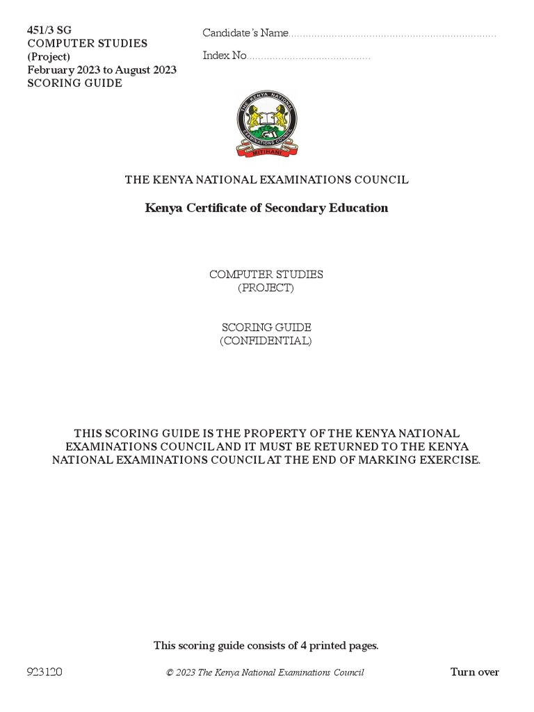 Computer Project Marking Scheme | PDF | Systems Engineering ...