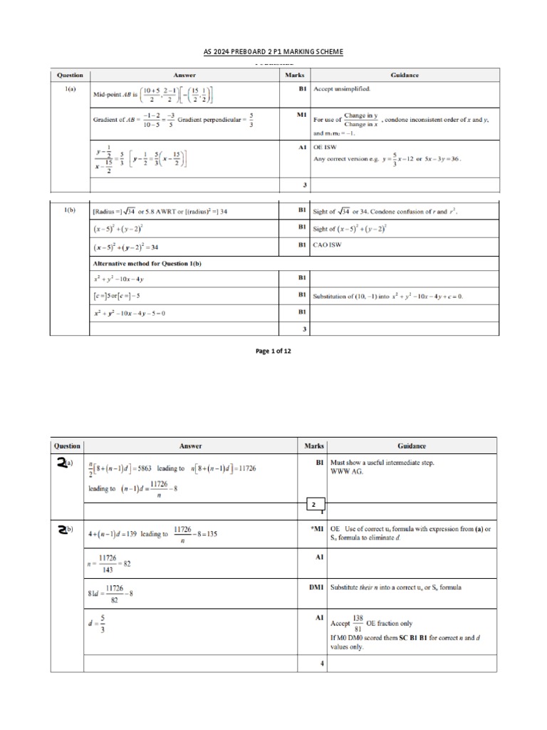 As 2024 Preboard 2 P1 Marking Scheme | PDF | Technology & Engineering