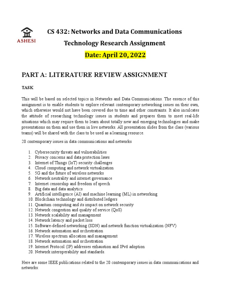 CS432 - Research Assignment - 2023 v1 | PDF | Transmission Control Protocol | Computer Network