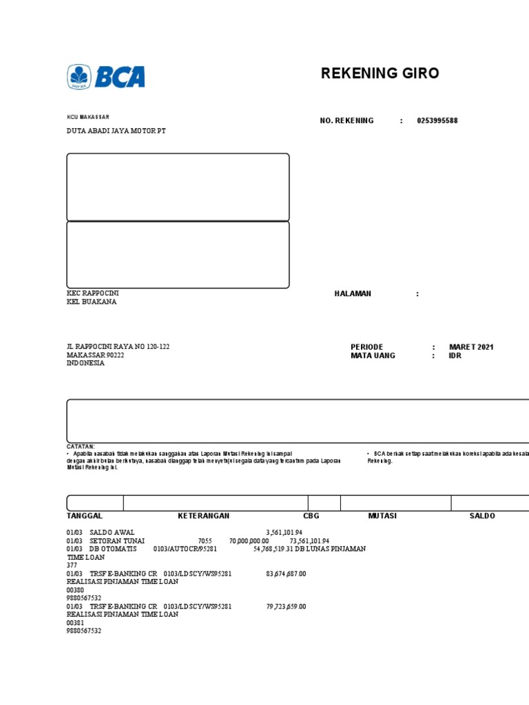 Rekening Giro | PDF