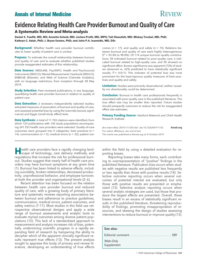 Tawfik Et Al., 2019 | PDF | Effect Size | Systematic Review