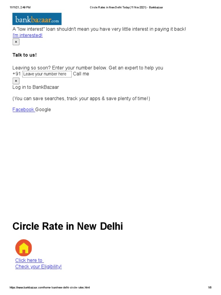 Circle Rates in New Delhi Today (11 Nov 2021) - Bankbazaar | PDF ...