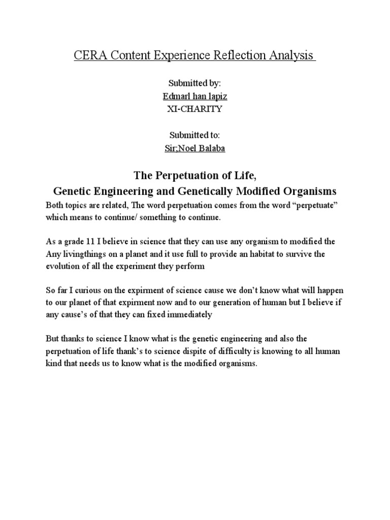 Genetic Engineering and Life Perpetuation Insights | PDF