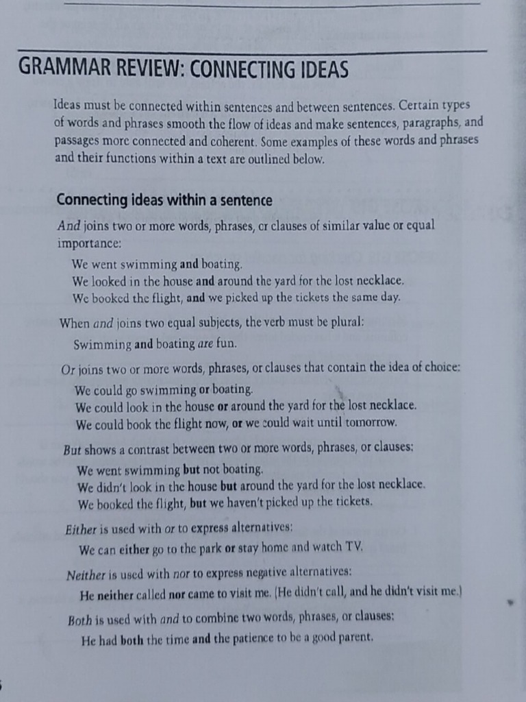 Connecting Ideas in Sentences | PDF | Sentence (Linguistics) | Phrase