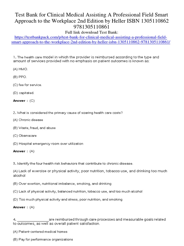 Clinical Medical Assistant Prep | PDF | Health Care | Fee For Service